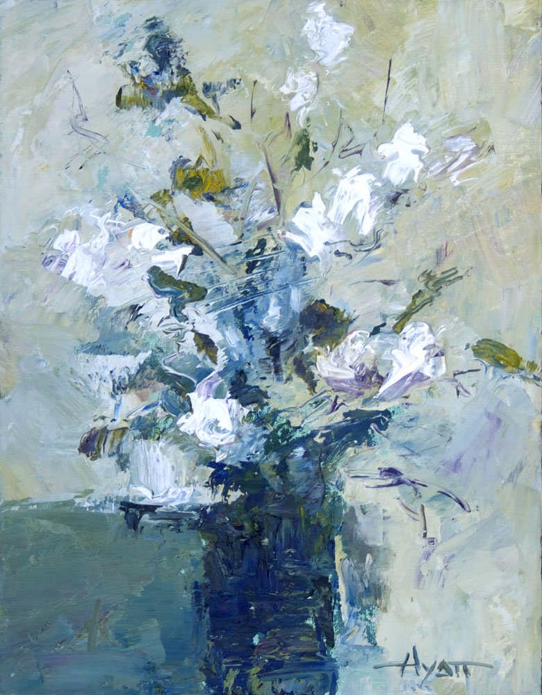 Blooms in Jade by Hyatt Moore - Painter