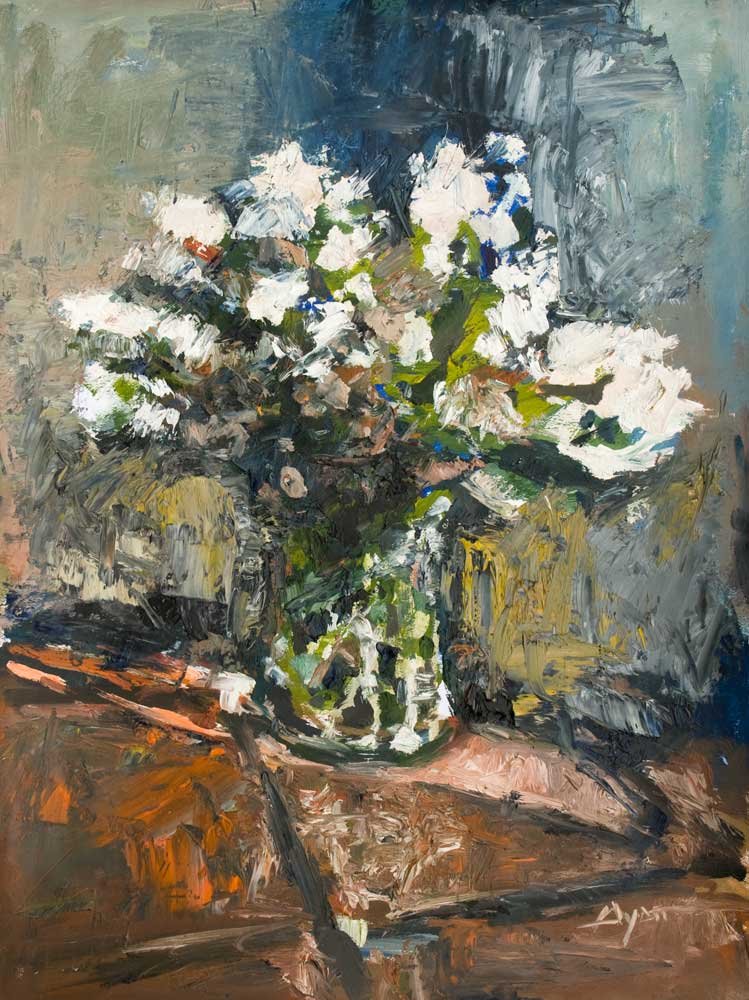 Lilies on Tiles by Hyatt Moore - Painter