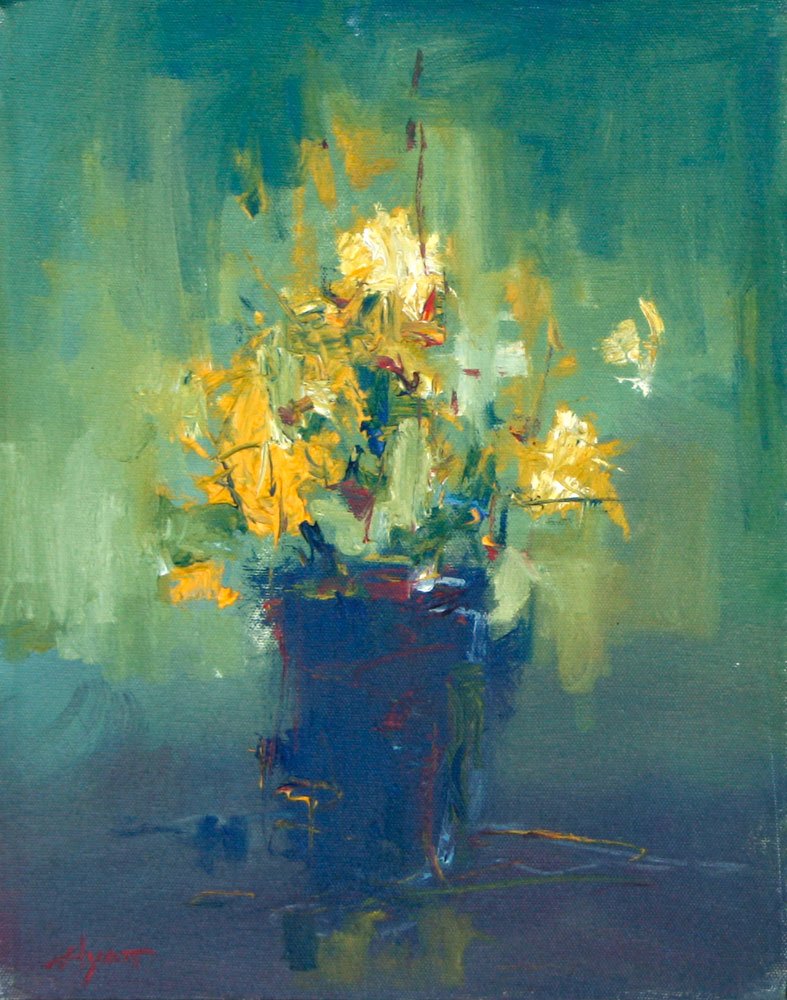 Yellow Blooms by Hyatt Moore - Painter